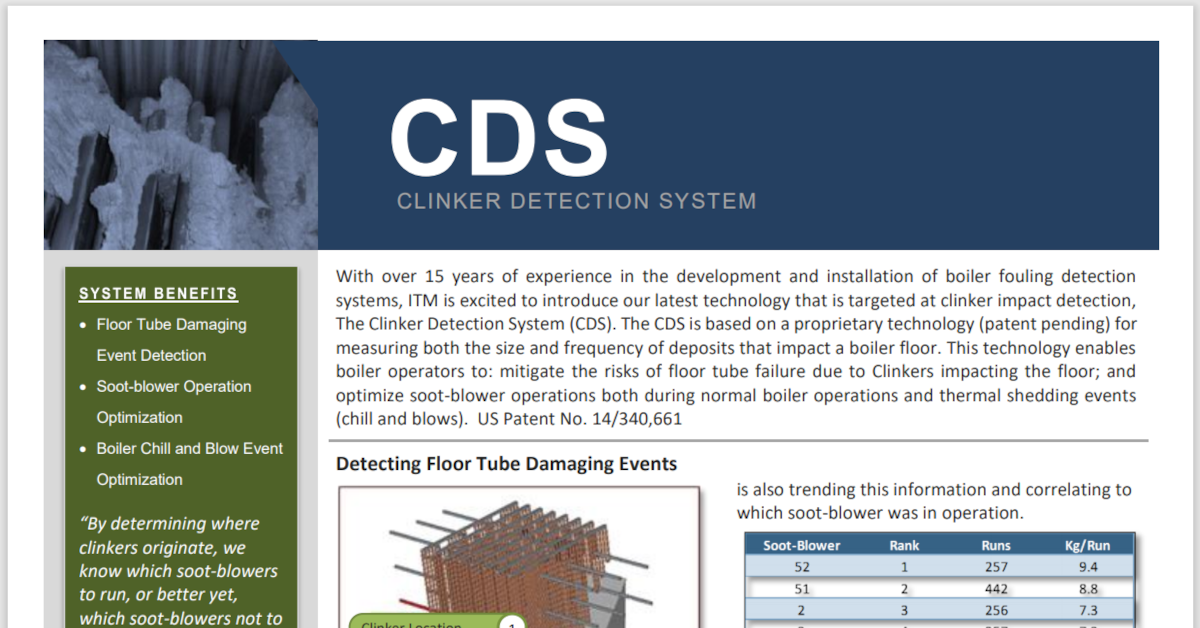Clinker Detection System (CDS) | ITM