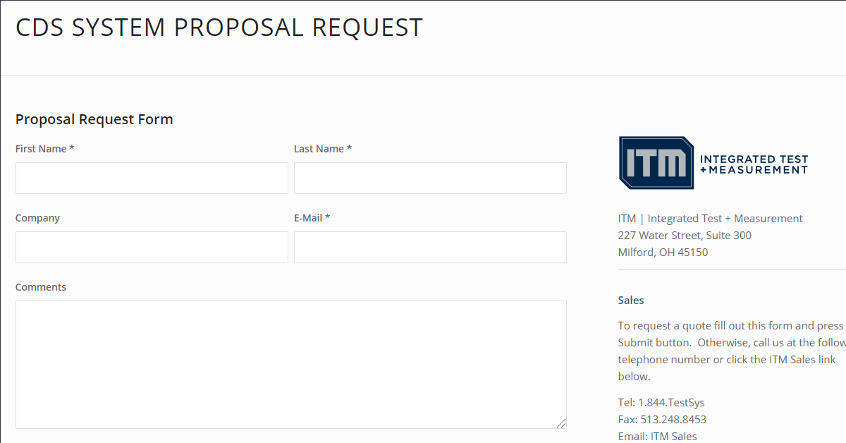 CDS System Proposal Request | ITM