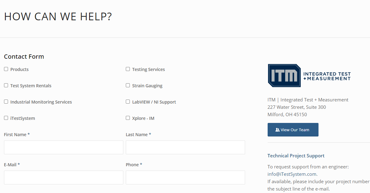 Contact Us | ITM