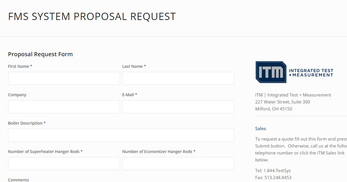 FMS System Proposal Request Form | ITM