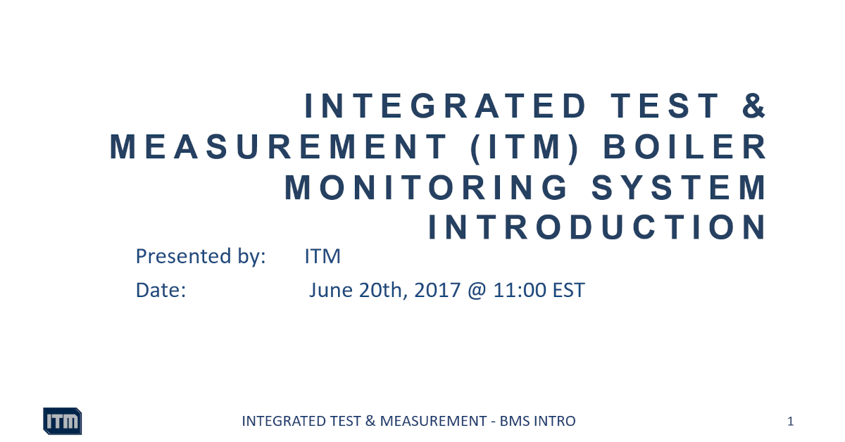 ITM Webinar: Introduction to Boiler Monitoring Solutions | ITM