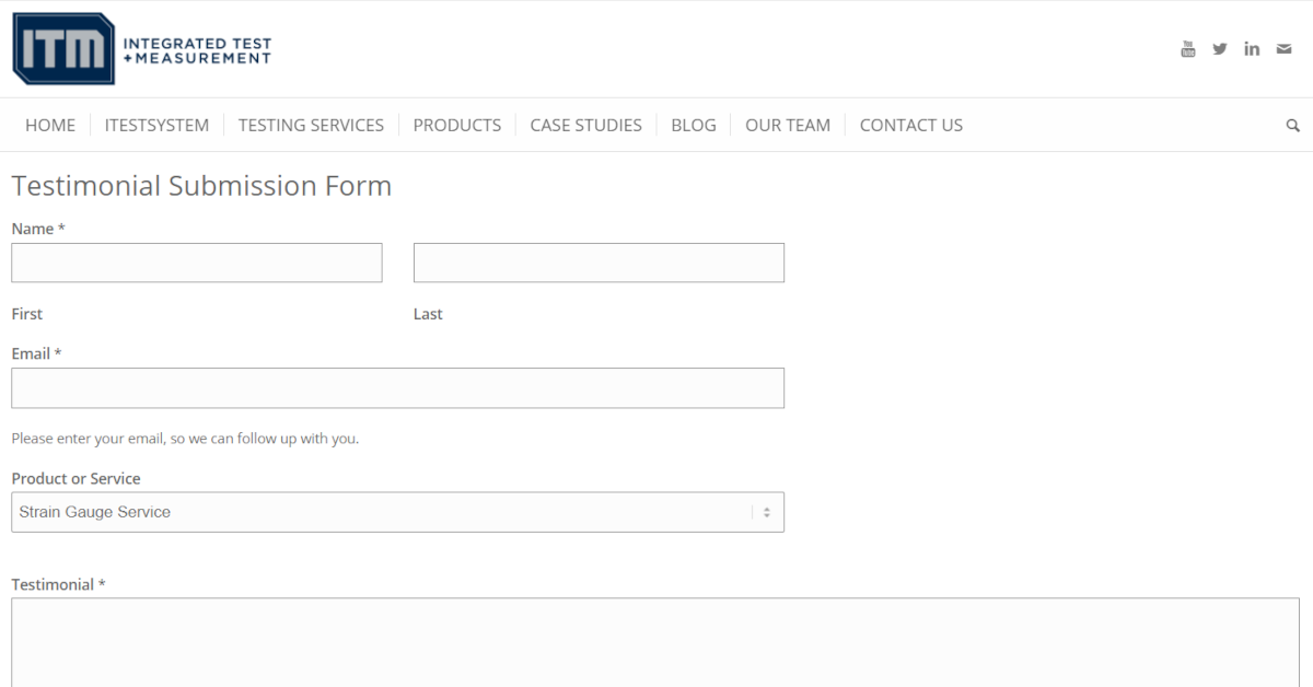 Testimonial Submission Form | ITM